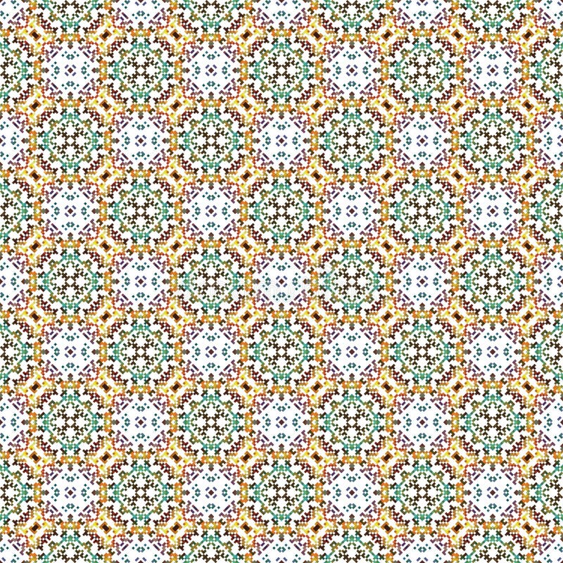 Vector Pixel Oriental Pattern Made of Small Squares on a White ...
