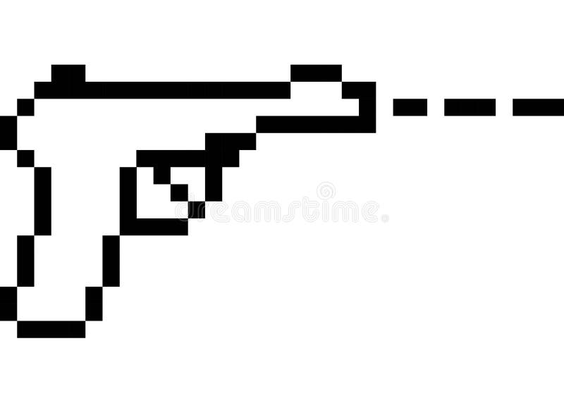 Illustration Pixel Art Icon Gun Stock Vector - Illustration of shot ...