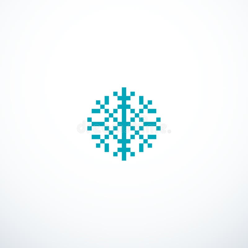 Pixel snowflake stock vector. Illustration of decoration - 35352055