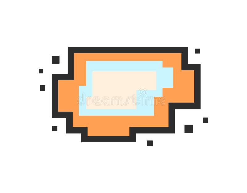 Vector Pixel Speech Bubble. Message Box with Space for Text Stock ...