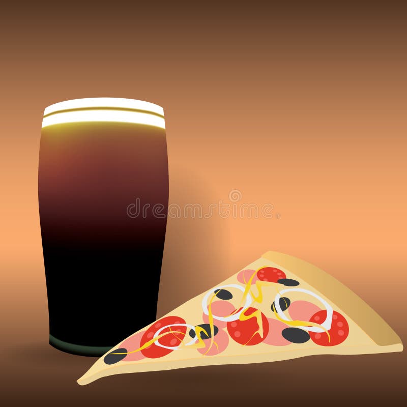 Vector Pizza and Beer Eps10 Stock Vector - Illustration of dough, taste ...