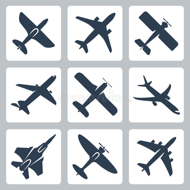 Vector plane icons set stock vector. Illustration of business - 34989011