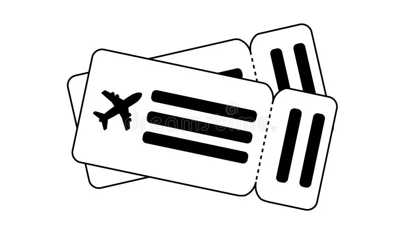 Vector Plane Ticket. Simple Flat Line Art Style Stock Illustration ...