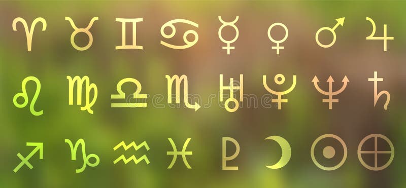 Vector Planet Astrological, Astronomical Symbols Set Illustration Stock ...