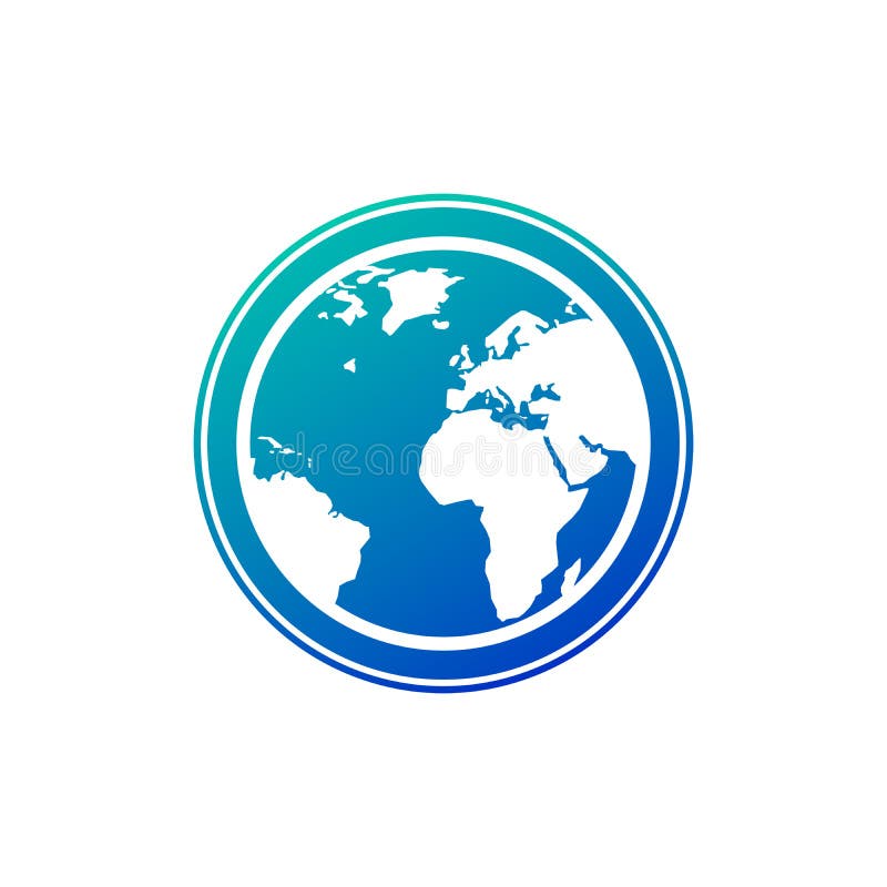 Vector Planet Earth Icon in Gradient Blue Color. Earth Icon. Vector ...