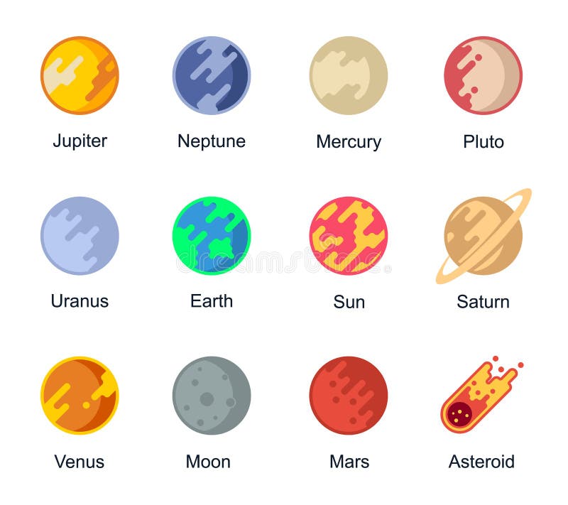 Vector Planet of the Solar System. Stock Vector - Illustration of ...