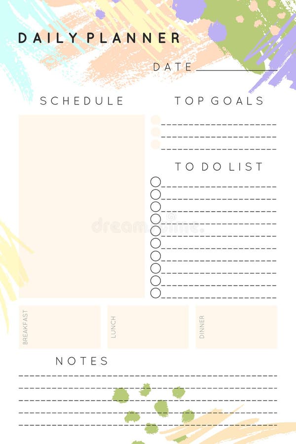 Vector planner template. stock vector. Illustration of page - 114858168