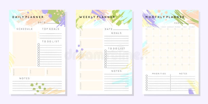 Vector planner templates stock vector. Illustration of business - 164343234