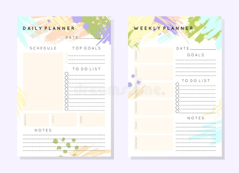 Vector planner templates stock vector. Illustration of business - 164343234