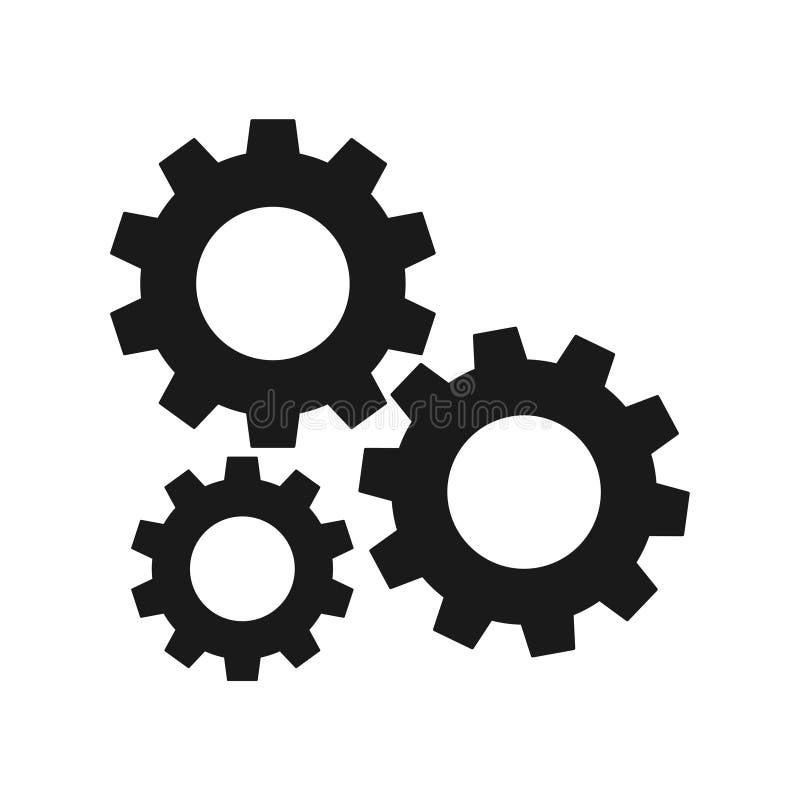 Engranajes Icono Vector Plano Configuración Icono Herramienta O Botón