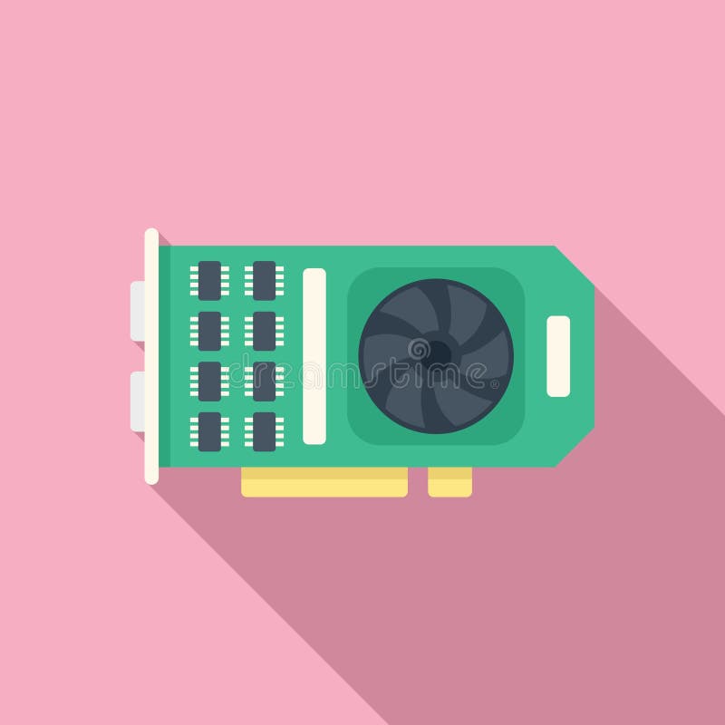 Vector Plano De Icono De Gpu. Tarjeta De Equipo Ilustración del Vector - Ilustración de ...