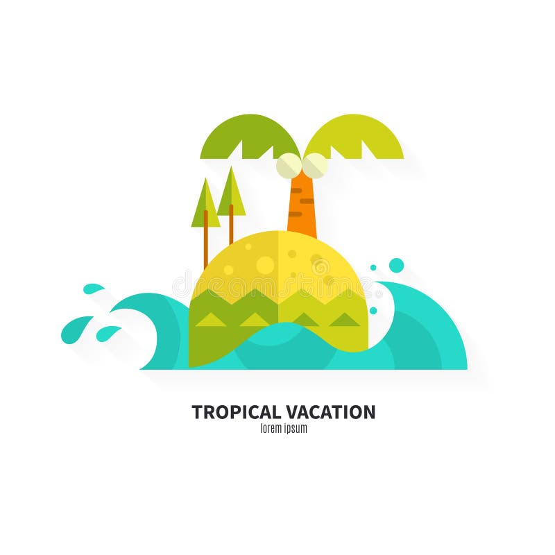 Vector plano de la isla ilustración del vector. Ilustración de icono ...