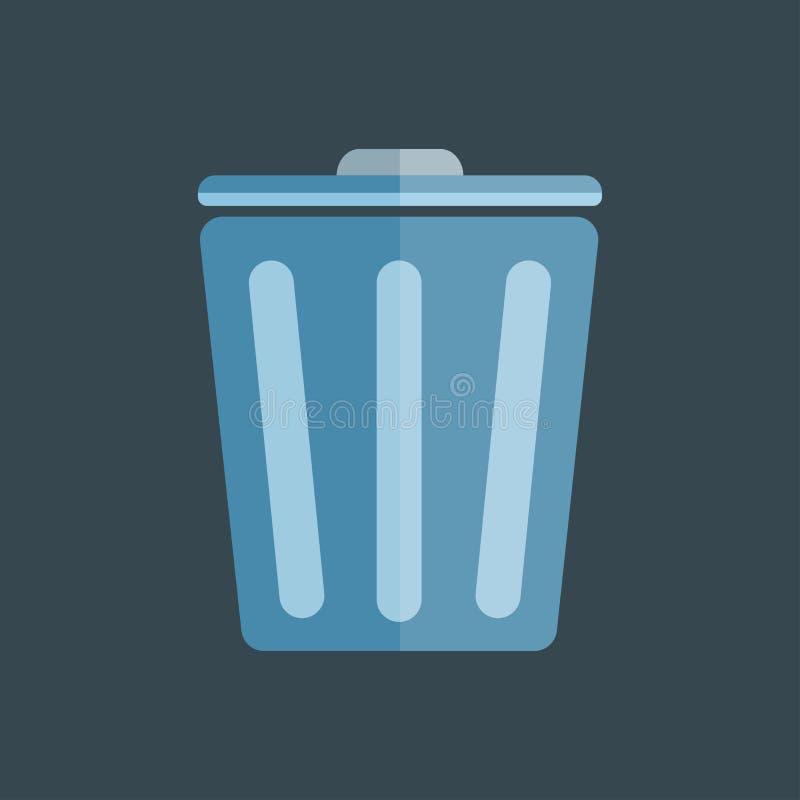 Vector Plano Del Cubo De La Basura De La Basura Ilustración Del Vector