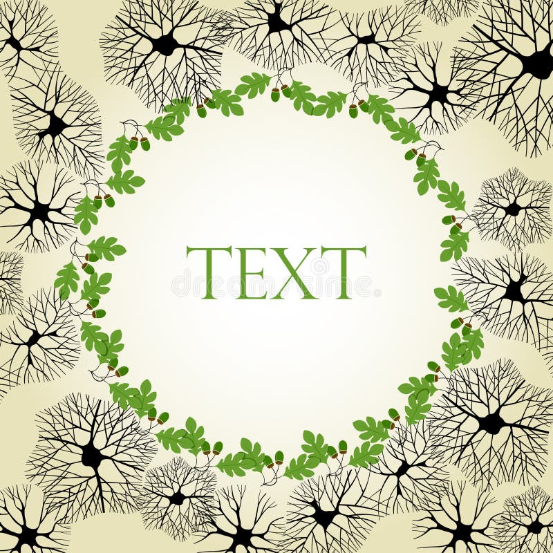 Vector Plant Frame Greeting Card with Plant Outline Stock Vector ...