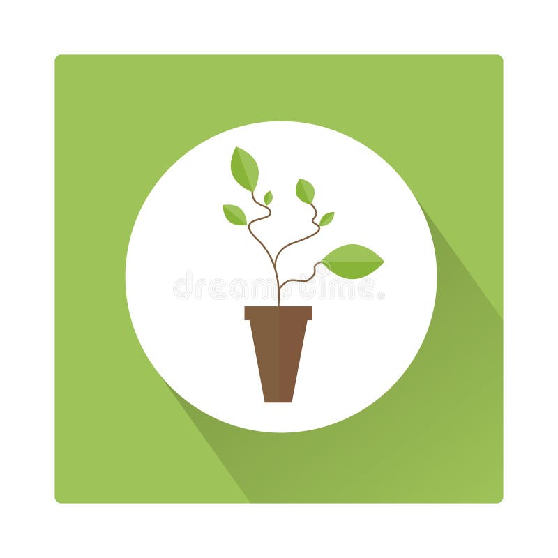 Vector Plant Green Icon Flat Stock Vector - Illustration of growing ...