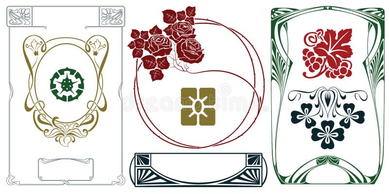 Vector Plant Vignette and Border. Stock Vector - Illustration of floral ...