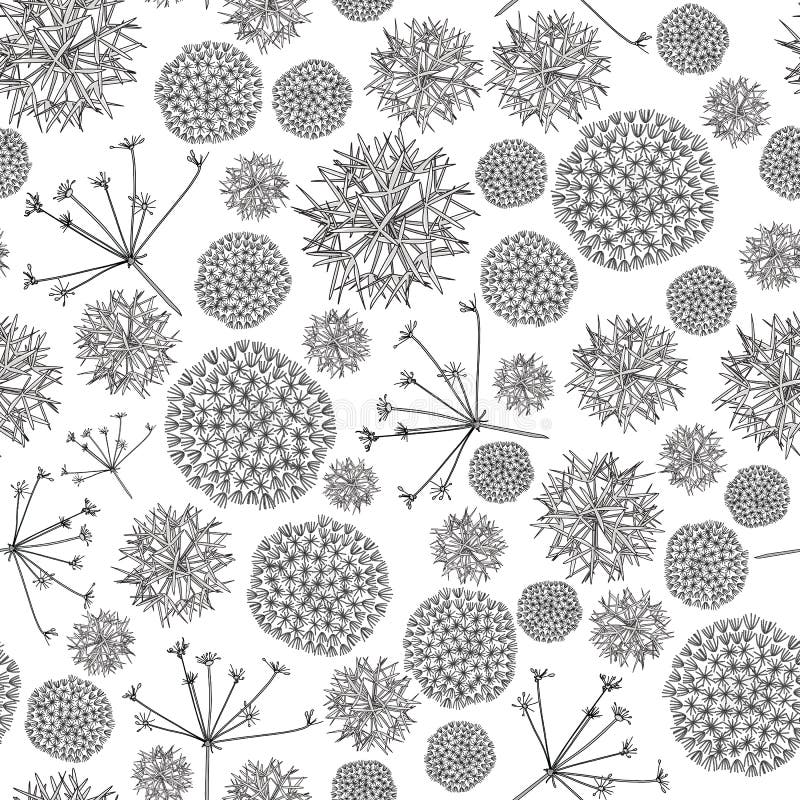 Vector Plants on White Background Seamless Repeat Pattern. Background ...