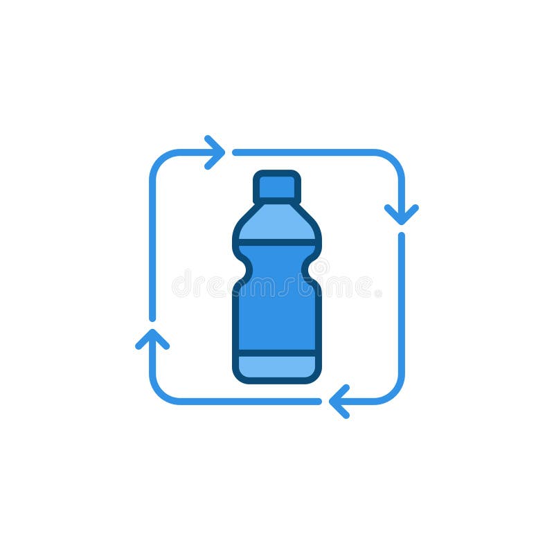 Vector Plastic Bottle Recycling Concept Blue Icon Stock Vector ...
