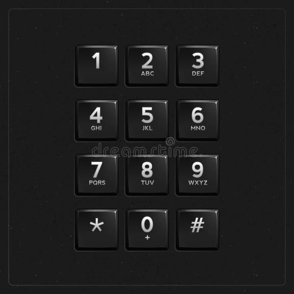 Vector Plastic Keypad. Phone Keypad Buttons Template Stock Vector ...