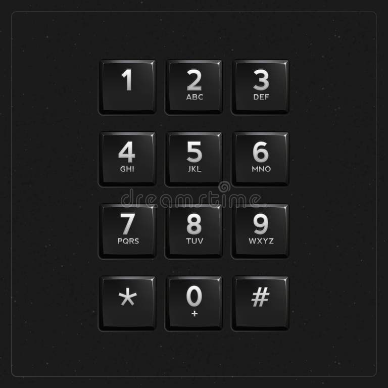 Vector Plastic Keypad. Phone Keypad Buttons Template Stock Vector ...