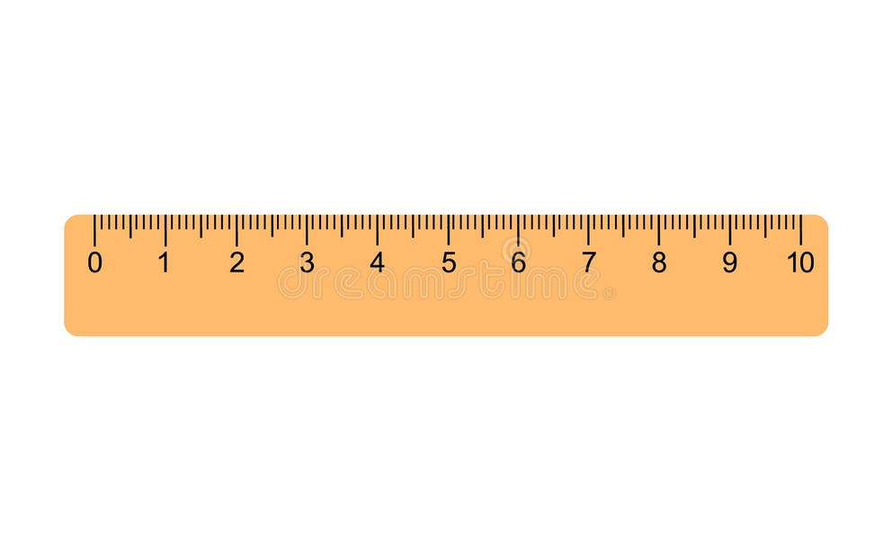 Vector Plastic Ruler 10 Cm, Measuring Tool on White Background Stock ...