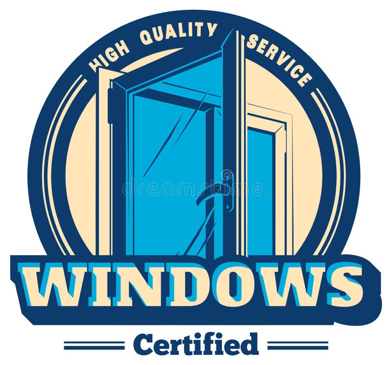 Vector plastic window logo stock vector. Illustration of inside - 88096796