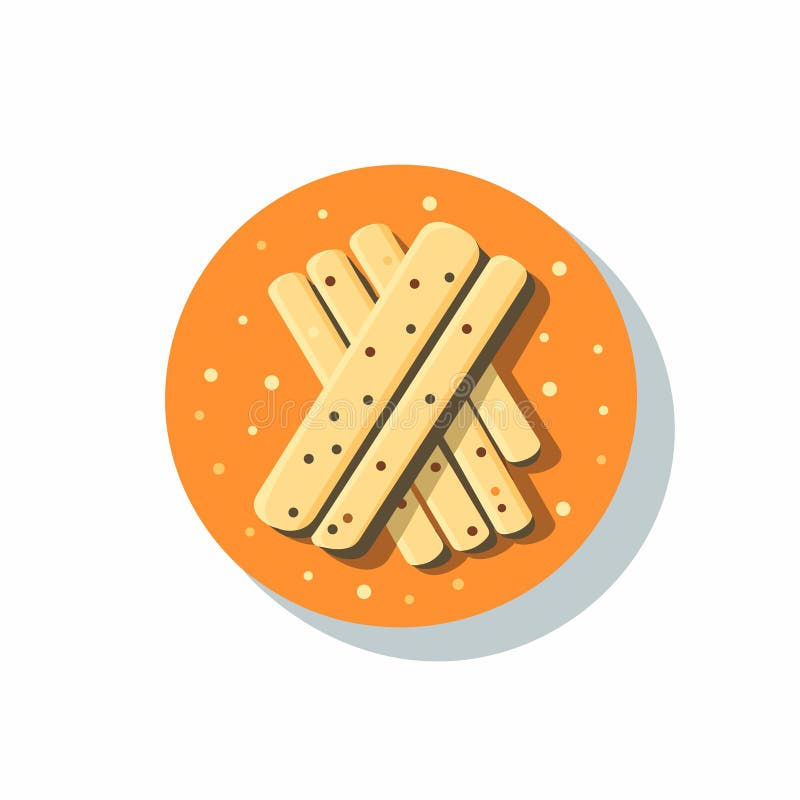 Vector of a Plate of Crackers on an Orange Plate Stock Vector ...