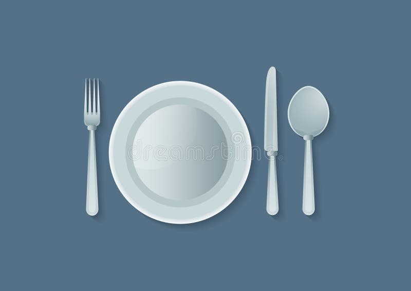 Vector Plate Fork Table Set Stock Vector - Illustration of setting ...