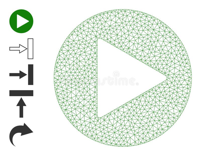 Mesh 2D Play Button Icon stock vector. Illustration of click - 240262429
