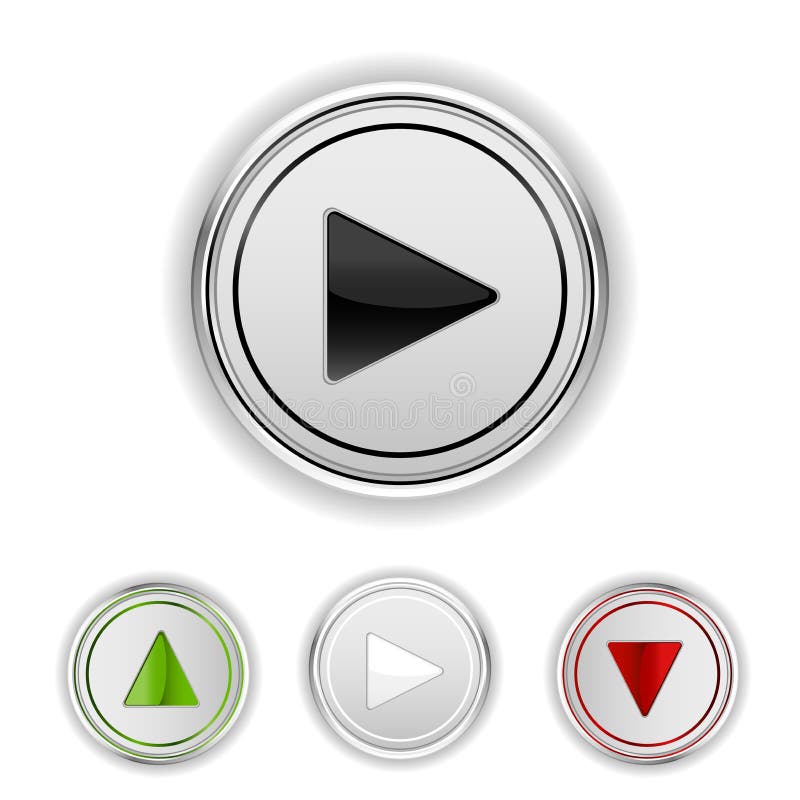 Vector Play Button Set with Different Colours Stock Vector ...