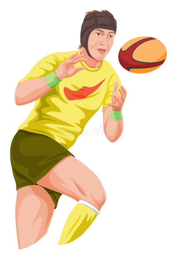 Vector of Player Catching Football. Stock Vector - Illustration of ...