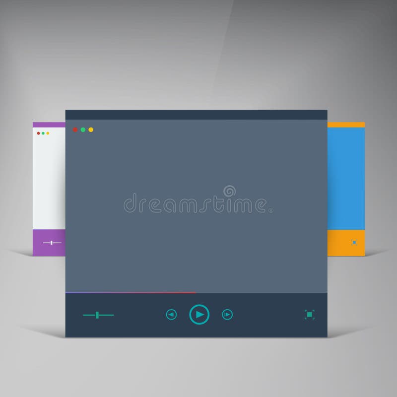 Set of Vector Player Button. Outline Element for Design Mobile App ...