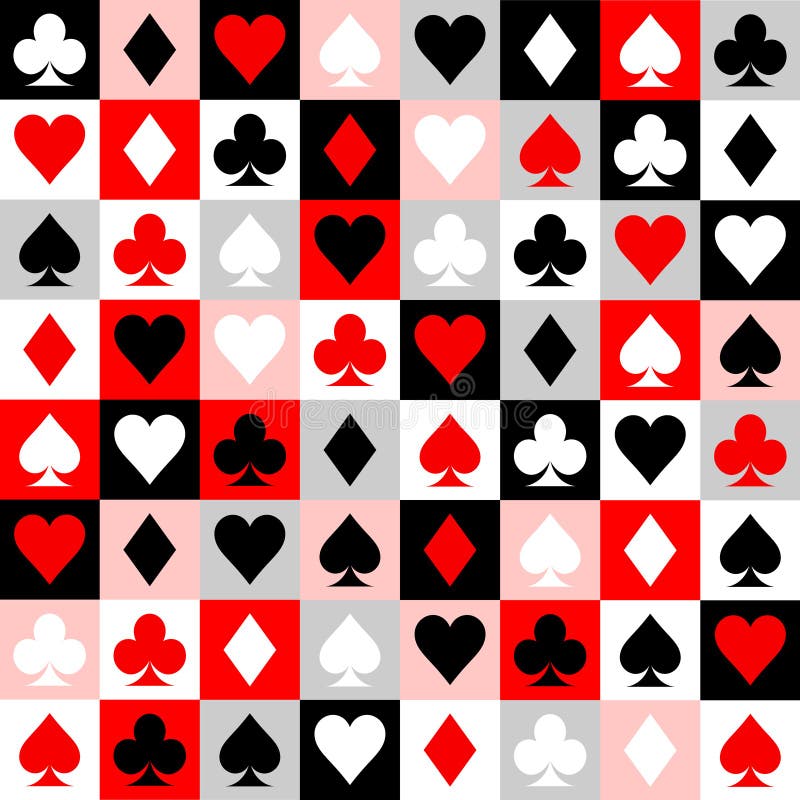 Vector Playing Cards Suits Seamless Patterns. Backgrounds Card Suits ...