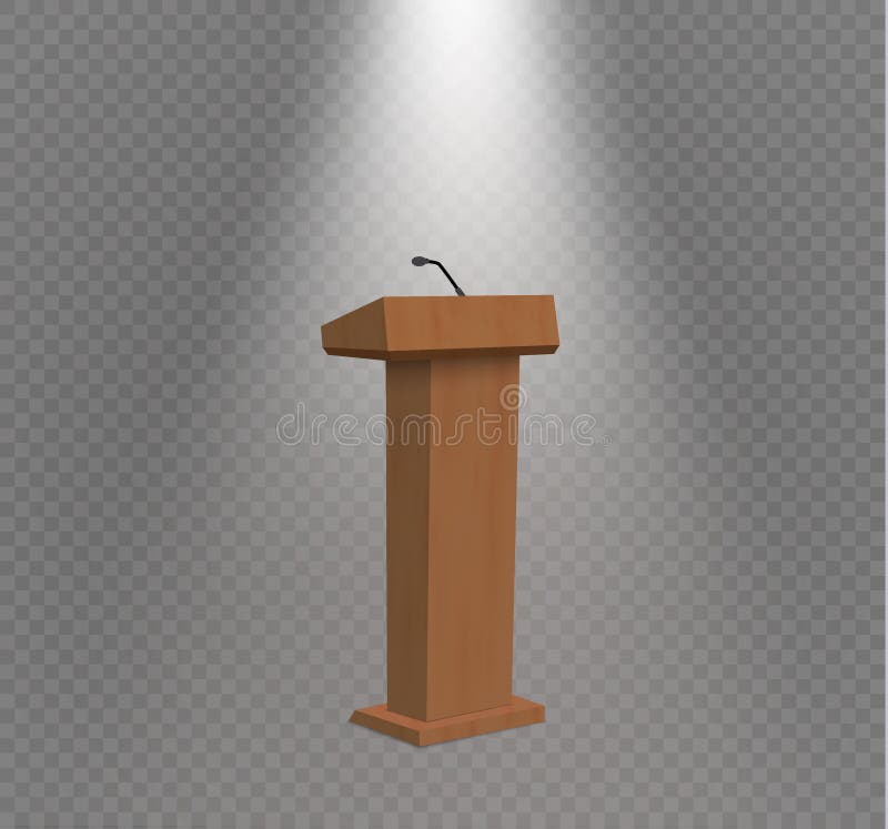 Vector Podium Tribune Rostrum Stand with Microphones Stock Illustration ...
