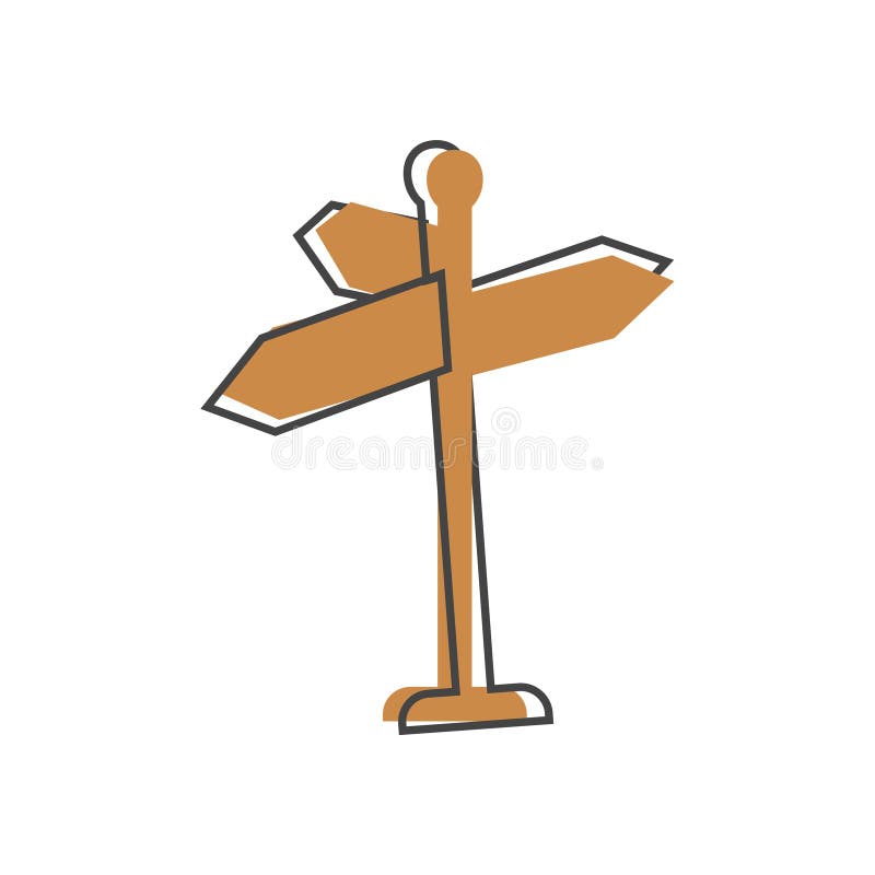 Vector Pointer Direction Icon on Cartoon Style on White Isolated ...