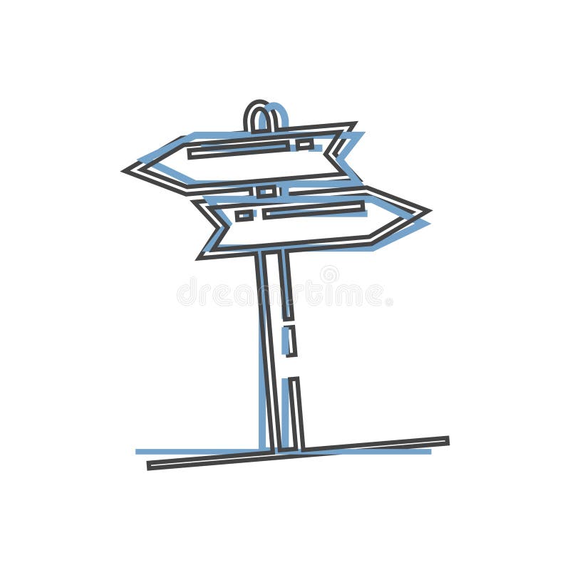 Vector Pointer Direction Icon on Cartoon Style on White Isolated ...