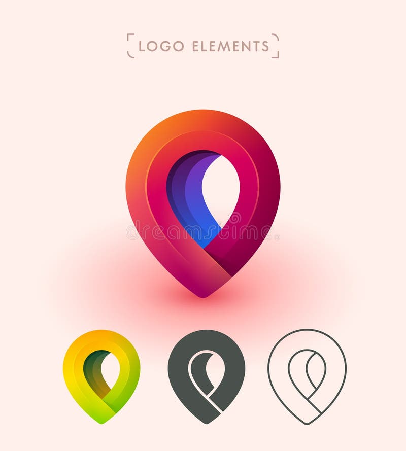 Vector Pointer Logo Icon Design. Branding Elements Collection Stock ...