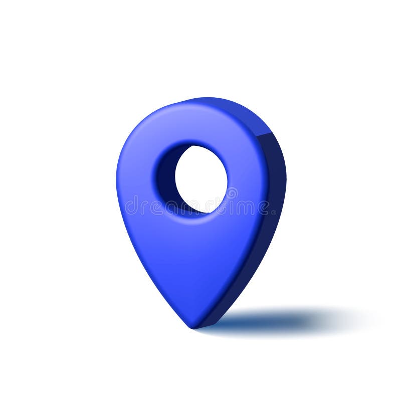 Vector Pointer with Shadow 3d Style. Blue Pointer for Geolocation Stock ...