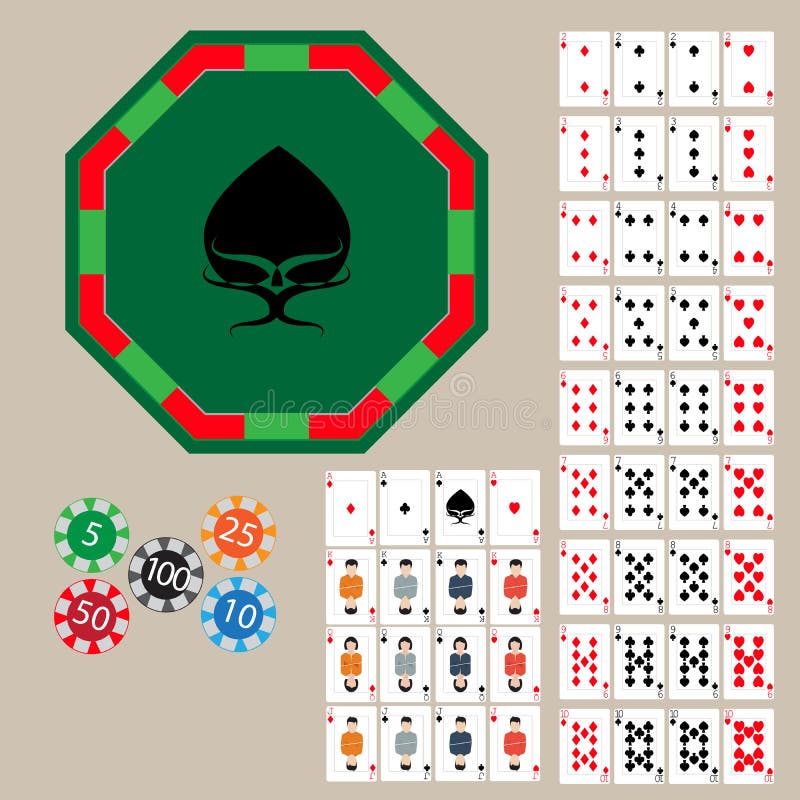 Vector Poker Table and Cards Stock Vector - Illustration of table, card ...