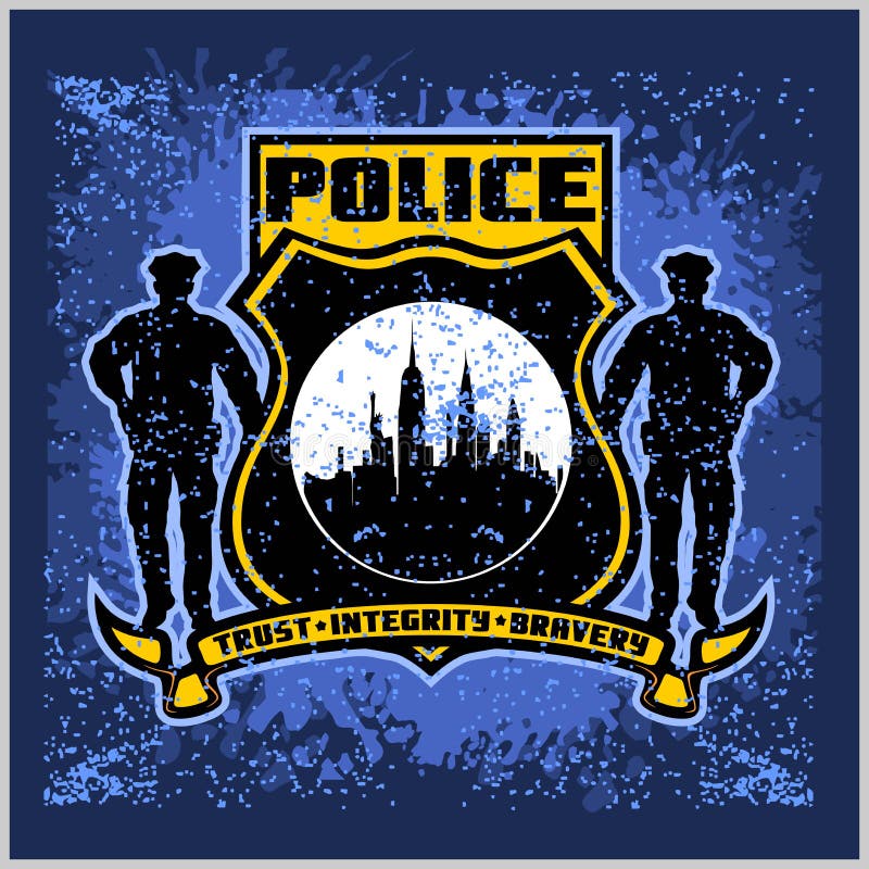 Vector Police Badge stock vector. Illustration of white - 29725197