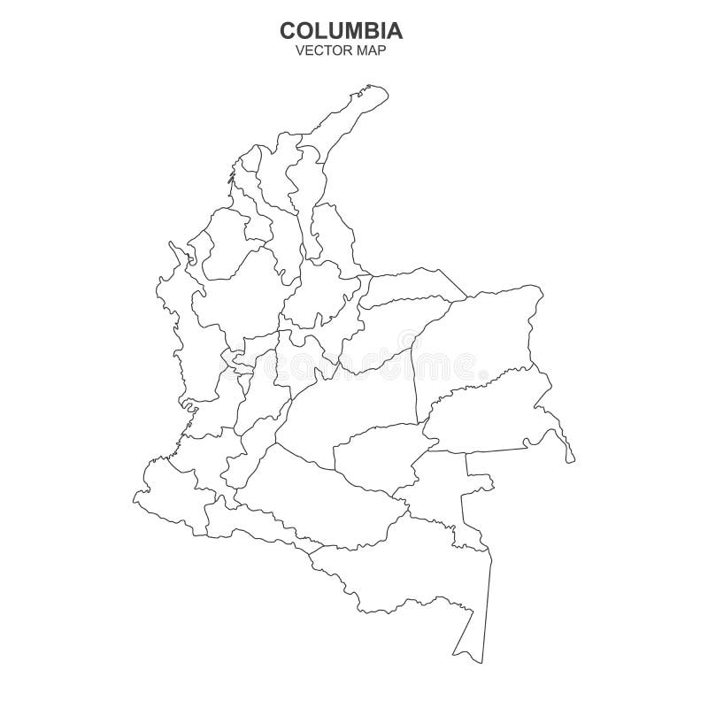 Columbia Isolated Outline Map Stock Vector - Illustration of latino ...