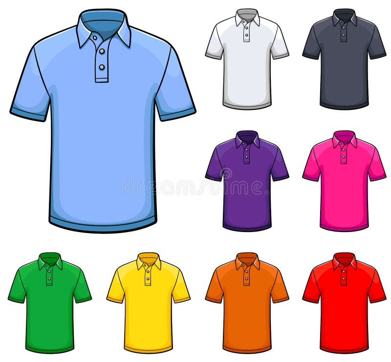 Vector Polo Shirt Various Colors Stock Vector - Illustration of wear ...