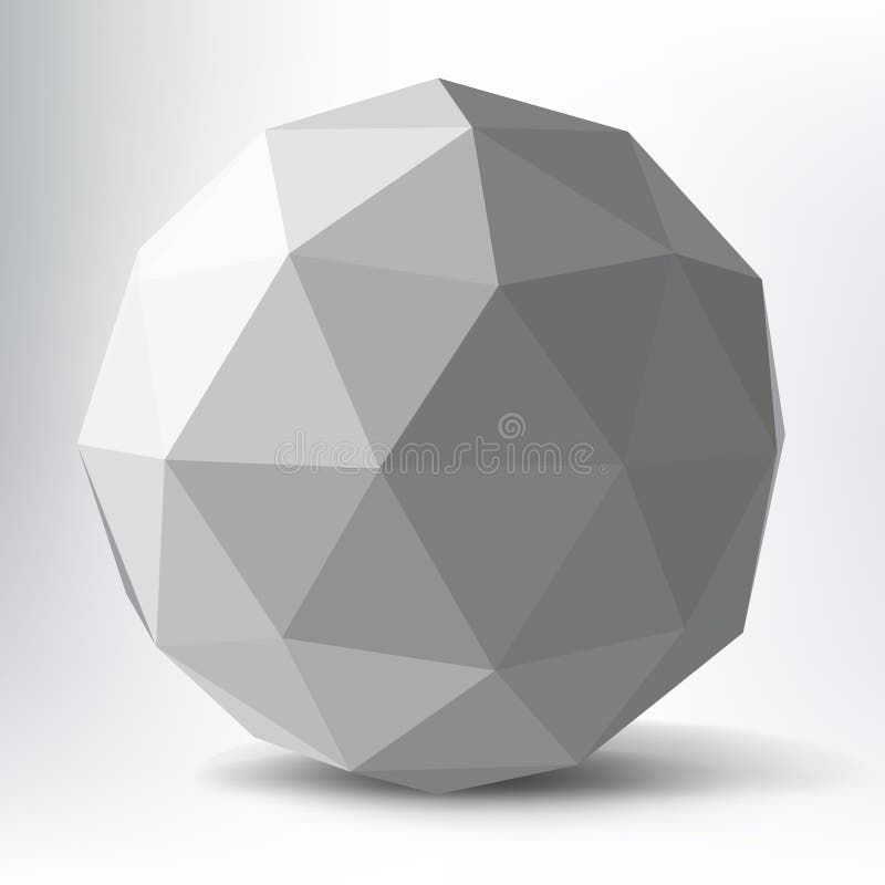 Vector Poly Face Polygonal Geosphere Lowpoly Sphere Ball Stock Vector ...