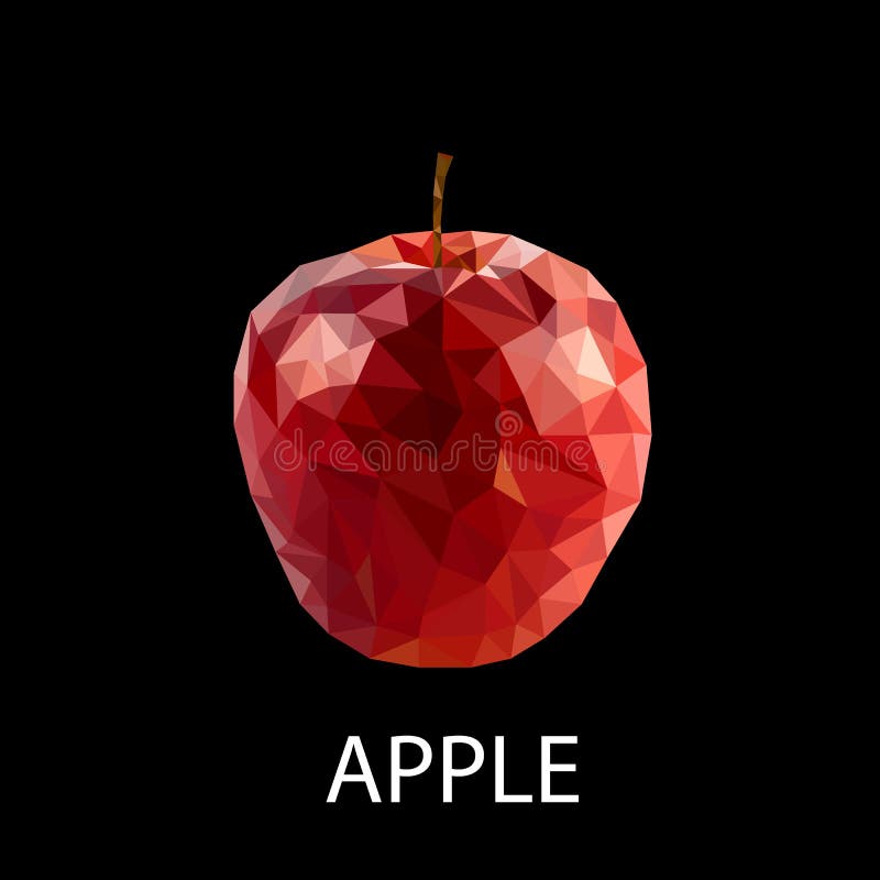 Polygon Apple - Low Poly Apple Stock Vector - Illustration of geometric ...