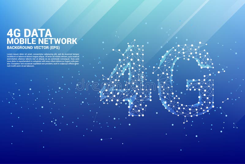 Vector Polygon Dot Connect Line Shaped 4G Mobile Network. Stock ...