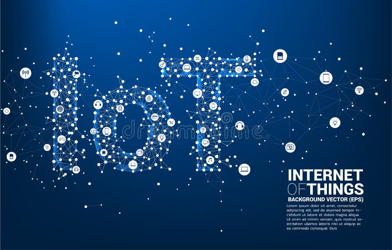Vector Polygon Dot Connect Line Shaped IoT Wording . Stock Illustration ...