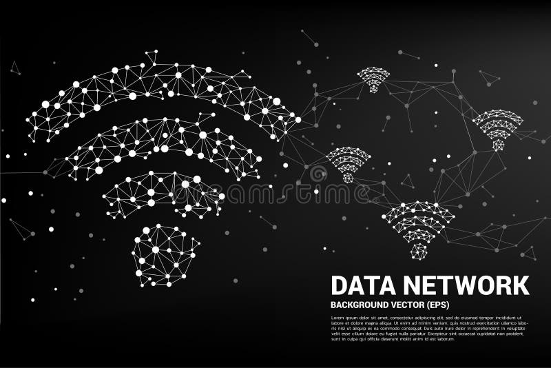 Vector Polygon Dot Connect Line Shaped Mobile Data Icon. Stock ...