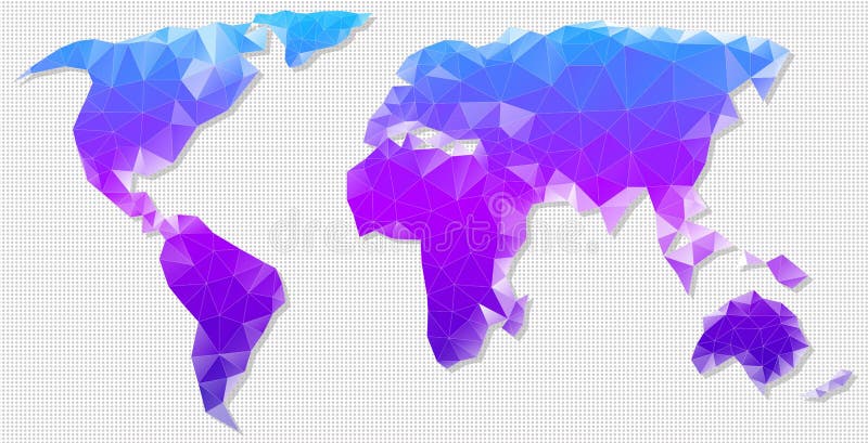 Vector Polygon Map of the World Stock Vector - Illustration of ...