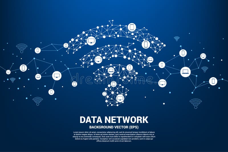 Vector Polygon Mobile Data Icon Connect To Multiple Device. Stock ...