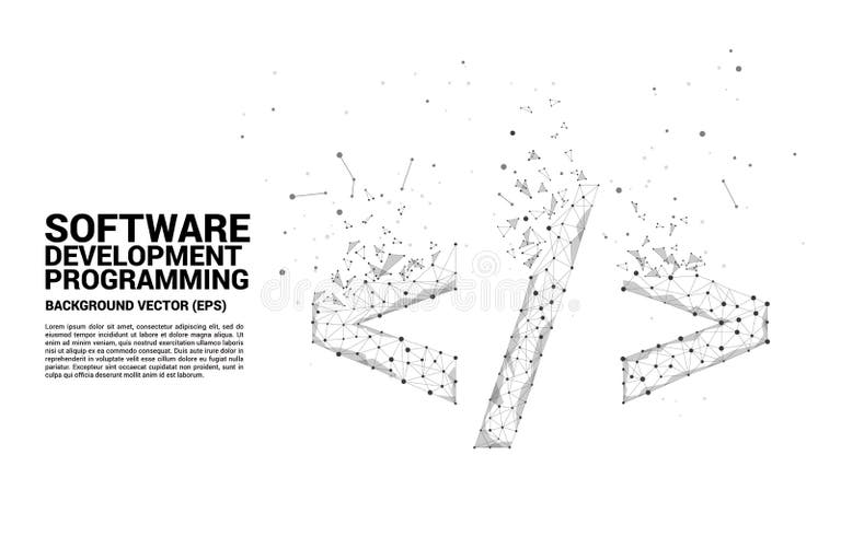 Vector Polygon Software Development Programming Tag Icon with Dot ...